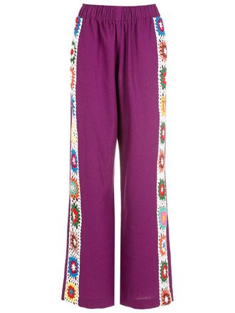 OLYMPIAH pantalon de jogging à bandes en crochet - Violet