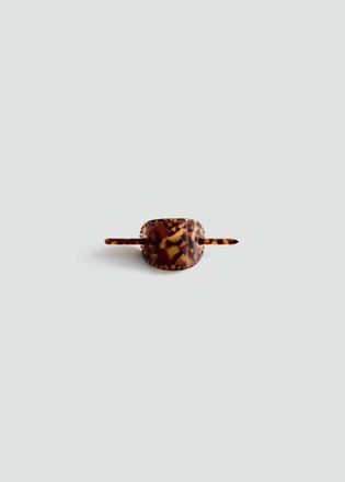 Mango Barrette cheveux effet &eacute;caille de tortue chocolat - Femme - Taille unique - MANGO