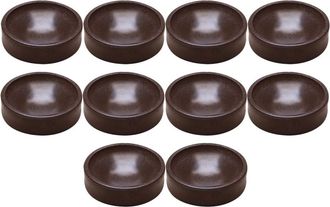 SOLUSTRE DOITOOL Klavierrollenbecher 10 St&uuml;ck rutschfeste Klavierfu&szlig;matten aus Robustem Material Sto&szlig;feste M&ouml;belrollen Pads in Braun 43Mm Bodenschutz f&uuml;r Klavi