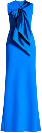 Greta Constantine robe longue Saarinen à détail de noeud - Bleu