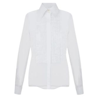Elisabetta Franchi Femme, Blouses et Chemises, Blanc, Taille: 38 FR Chemise en organza et coton
