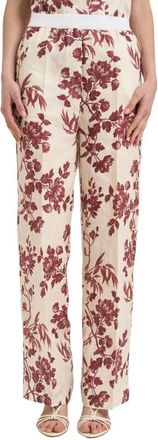 Semicouture Femme, Pantalons, Multicolore, Taille: 36 FR Pantalon Droit Imprim&eacute; Floral