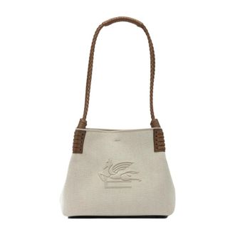 Etro Kleine Canvas Libra Tote Bag - - Bags - Damen - Wei&szlig; - ONE SIZE