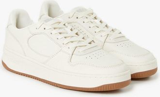 Lacoste Baskets unies en cuir m&eacute;lang&eacute;