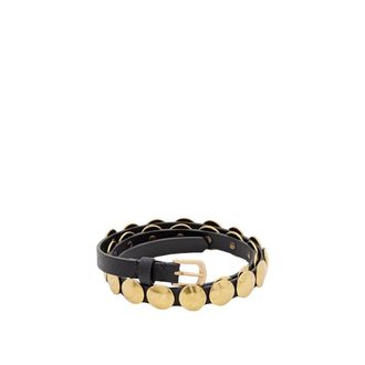 Golden Goose Femme, Accessoires, Noir, Taille: 90 CM Ceinture en Cuir Clout&eacute;e Noire pour Femmes