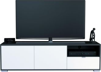 Vladon TV-Board Milano, Lowboard mit 2 Türen und 1 Schublade in Weiß matt, Made in Germany, Korpus Anthrazit matt (152,5 x 43 x 37 cm)