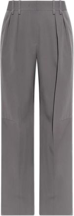 Jil Sander Femme, Pantalons, Gris, Taille: 36 FR Wool Gabardine Pantalons