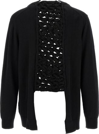 Comme Des Gar&ccedil;ons Macram&eacute;-Effect Wool Cardigan - Black