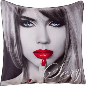 Brandsseller Trendline Dekokissen Zierkissen Bildmotivkissen Kuschelkissen mit Druckmotiv Sexy-Lips