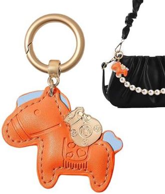 Generico Porte-cl&eacute;s en forme de cheval 2026 en cuir artificiel - Pendentif qui attire la richesse et la prosp&eacute;rit&eacute; - Pour voyage, &eacute;cole, adultes et collectionn