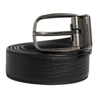 Dolce & Gabbana Klassischer Lederg&uuml;rtel mit Metallschnalle - - Accessories - Herren - Schwarzk - ONE SIZE