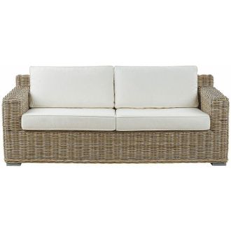 Beliani Gartensofa 2-Sitzer ARDEA Rattan Hellbraun