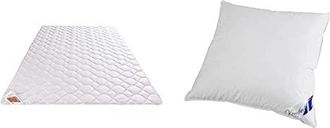 Böhmerwald Natur Wildseidendecke, allergikergeeignet, 100% Wildseide, Füllgewicht: 550gr., Größe: 135x200 cm & Komfort Kopfkissen, 70% Federn / 30% Daunen, Füllg