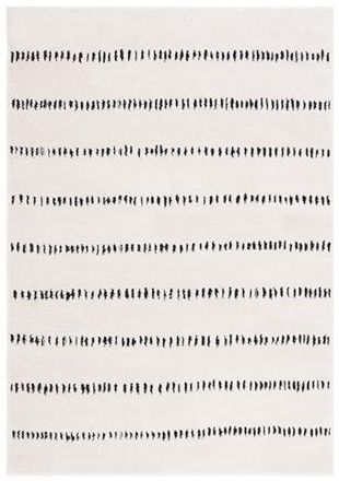 Safavieh Geometrisch Teppich für Wohnzimmer, Esszimmer, Schlafzimmer - Melody Collection, Kurzer Flor, Elfenbein und Schwarz, 91 X 152 cm
