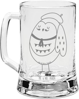 Mr. & Mrs. Panda Gravur Bierkrug Eule Frankreich - Geschenk, Französisch, Bier Krug, Stolz, Glas, Mit, Maßkrug, Owl, Bierhumpen
