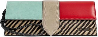 Jacquemus Colour-block Zebra-print Clutch Bag