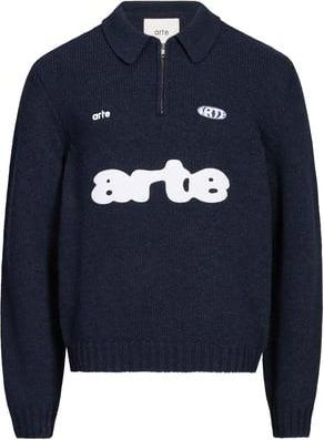 Arte gemischter Wollpullover - Blau