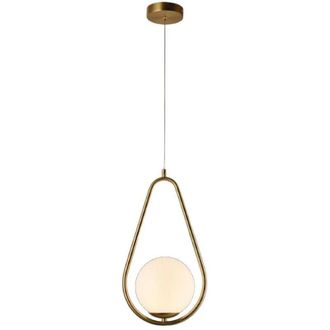 Trade Shop Trade Shop - LAMPADARIO A SOSPENSIONE A GOCCIA BRONZO METALLO CON SFERA IN VETRO LAMPADA ATTACCO G9 A27