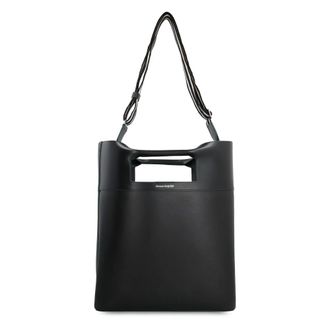 Alexander McQueen Quadratische Bogenledertasche - - Bags - Herren - Schwarzk - ONE SIZE