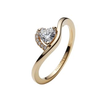 Pandora Wellenf&ouml;rmiger Herzring - - Accessories - Damen - Gelb - 52 MM