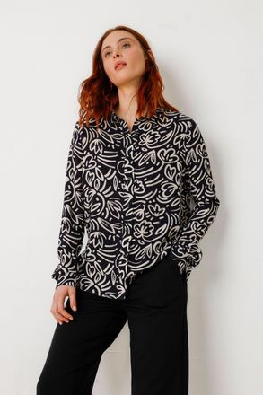 SKFK Damen vegan Shirt Asune Schwarz/Wei&Atilde;Y