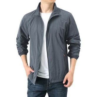 Generic Veste d&eacute;t&eacute; pour homme - Fine et respirante - Fermeture &eacute;clair - Grande taille - Veste de loisirs l&eacute;g&egrave;re - Printemps sportif - Veste de travail pour ho