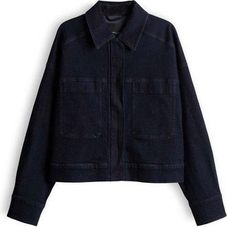 OPUS Jeansjacke Barn Jacke aus Denim Regular Fit abgesteppte Teilungsn&auml;hte