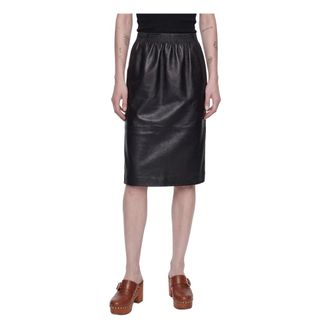 Chlo&eacute; Femme, Jupes, Noir, Taille: 36 FR Jupe en cuir Nappa Plong&eacute;