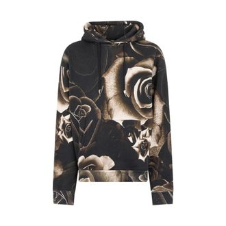 Roberto Cavalli Vintage Rose Print Kapuzen-Sweatshirt - - Sweatshirts & Hoodies - Herren - Schwarzk - 2XL