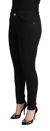 Dolce & Gabbana Womens Black Cotton Mid Waist Denim Slim Fit Jeans Elastane Clothing