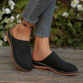 Generic Pantoufles compens&eacute;es respirantes &agrave; bout ferm&eacute; pour femme - Couleur unie - L&eacute;g&egrave;res - &Eacute;l&eacute;gantes - Confortables - Style d&eacute;contract&eacute; - Coupe large - Pant