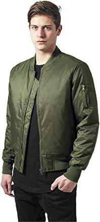 Urban Classics Blouson Court Rembourr&eacute;, Fermeture &Eacute;clair, Veste Streetwear Zipp&eacute;e, 100% Polyester, Doublure Orange