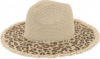 styleBREAKER Hut Panama Strohhut mit Leoparden Muster