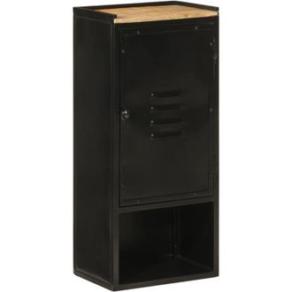 vidaXL Vidaxl - Armoire de salle de bain 40x27x90 cm fer et bois de manguier