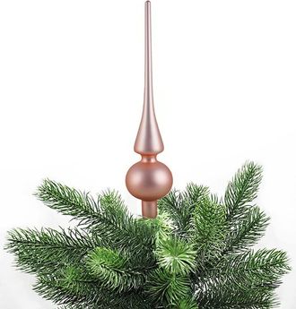 JACK Christbaumspitze Echt Glas 26 x 6 cm Matt Glanz Weihnachtsbaum Spitze Baumspitze Christbaumschmuck Deko, Farbe:Candy Pink Matt
