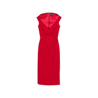 Solace London V-neck Sleeveless Dress - - Dresses - Damen - Rot - XS