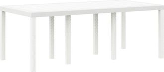 vidaXL Vidaxl - Table de Jardin Blanc 200 x 100 x 73 cm polyrotin