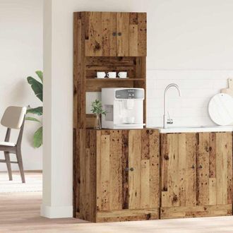 vidaXL Vidaxl - Armoire de cuisine avec &eacute;tag&egrave;re Bois ancien 60 x 50 x 180 cm