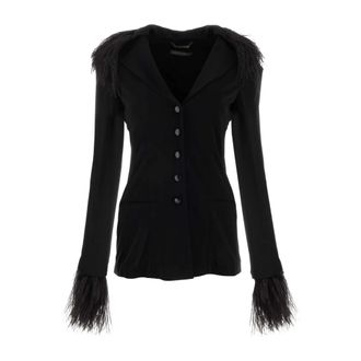 Alberta Ferretti Schwarzer Crepe-Blazer - Stilvoll und vielseitig - - Jackets - Damen - Schwarzk - S