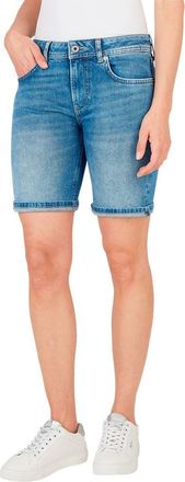 Pepe Jeans London Damen Fitted Mw Shorts, Blau (Denim-Ic1), 28W