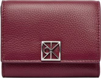 Calvin Klein Geldb&ouml;rse Calvin Klein Emblem Hw Pebble Trifold W/Zip LV04F1128G Dunkelrot