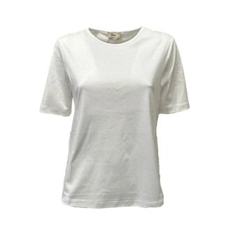 Herno L&auml;ssiges T-Shirt mit Rundhalsausschnitt und Logo - - Tops - Damen - Wei&szlig; - M