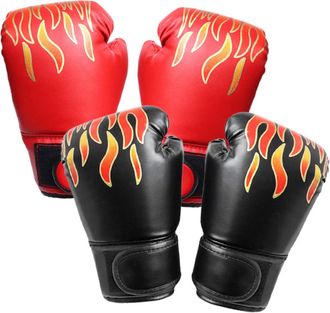 BESPORTBLE Kinder Boxhandschuhe Sparringshandschuhe Aus Robustem Pu Material Bequeme Thai Handschuhe Kickboxhandschuhe Fürs Training Und Sparring in Rot Und Schw