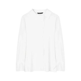 A|X Armani Exchange Femme, Blouses et Chemises, Blanc, Taille: 38 FR Chemise Blanche &agrave; Col Asym&eacute;trique