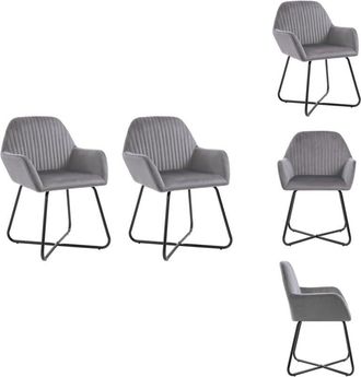 vidaXL Vidaxl - Chaises à manger lot de 2 gris velours - Chaise De Salle à Manger - Chaise Design - Chaise Velours - Chaises Modernes - Meubles De Salle à