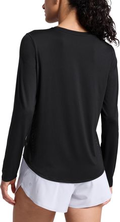 CRZ YOGA Damen Sport Leichtes Langarmshirt Oberteile Yoga Rundhalsausschnitt Laufen Workout Long Sleeve Shirts Schwarz 36