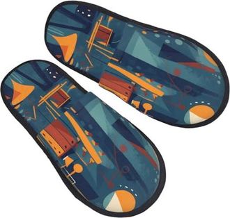 Generic L&eacute;g&egrave;re Pantoufles &agrave; Hiver Violoncelle Violon Musique color&eacute;e Maison Pantoufles Chaud Chaussons Homme pour Maison Ext&eacute;rieur Hiver M