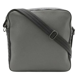 Bottega Veneta Sac bandouli&egrave;re en cuir Intrecciato Pre-owned - Femme - Pre-owned - Gris - Taille: ONE Size