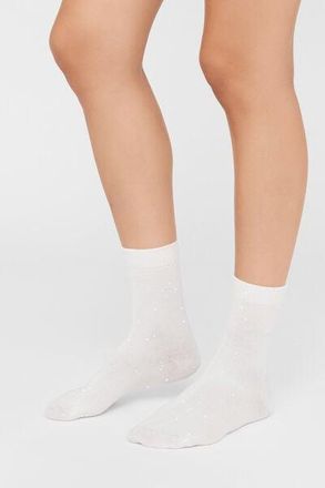 Calzedonia Socken Mit Durchgehender Paillettenverzierung Wei&szlig;