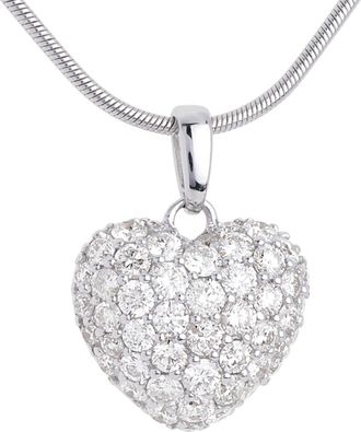 Edenly Anhänger Funkelndes Herz in Weissgold - 1.04 Karat - 50 Diamanten